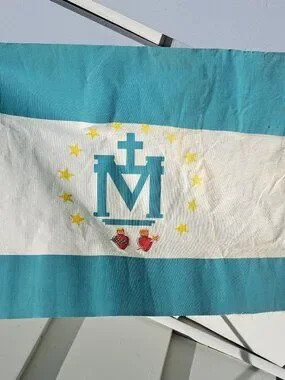 Wall Decor | Antique Catholic Processional Flag Miraculous Medals ...